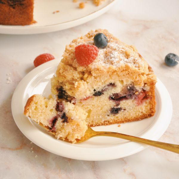Blueberry & Raspberry Crumble Cake | Lucia Paula