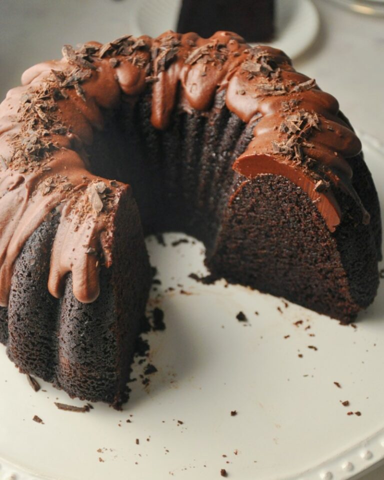 Moist Chocolate Bundt Cake with Ganache Drizzle | Lucia Paula