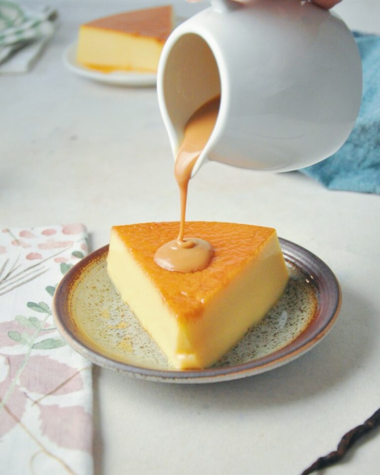 Vanilla Flan with Dulce de Leche Sauce | Lucia Paula
