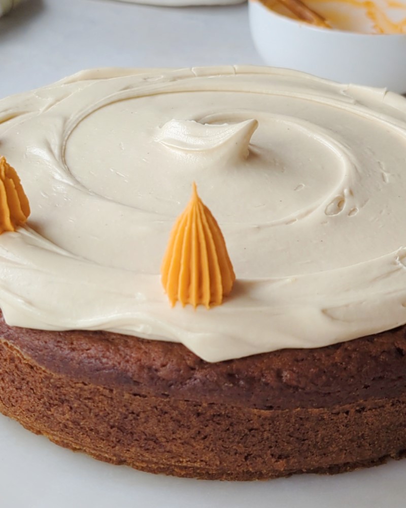 Pumpkin Spice Cake with Brown Sugar Cream Cheese Frosting | Lucia Paula