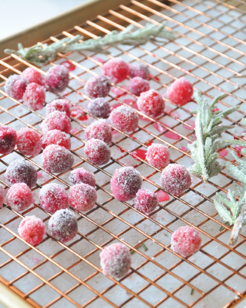 How to make Sugared Cranberries and Rosemary | Lucia Paula